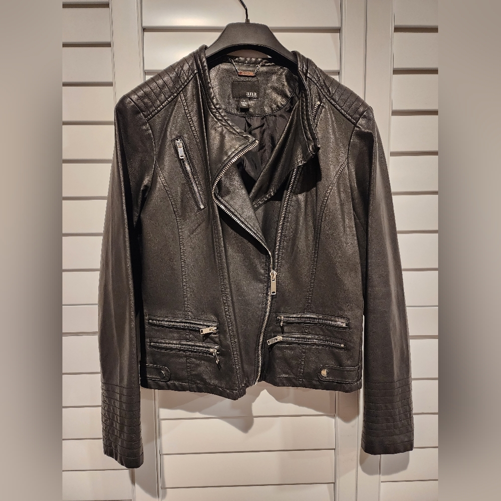 Ana Faux Leather Moto Jacket - Gem